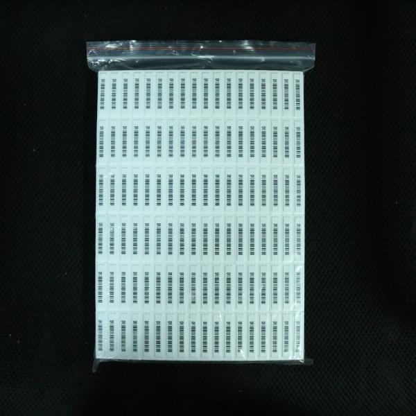 58KHz EAS AM Etiquetas de seguridad suave Escudo antimetal 45 X 11 X 7 mm Código de barras