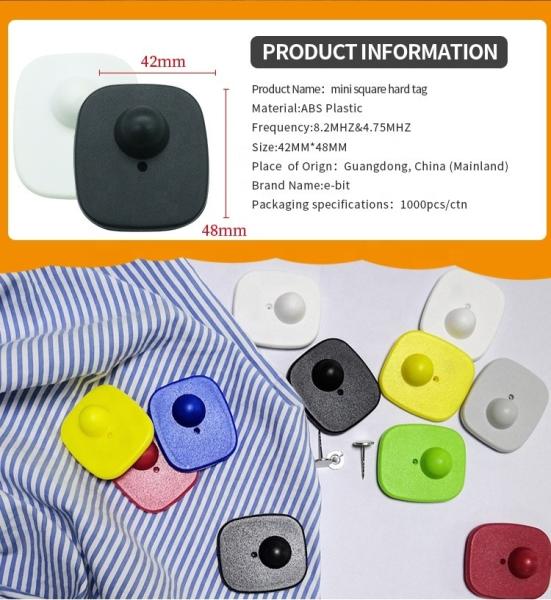 Quality EAS 8.2MHz RF Security Tag Hard Tag Red Small Square For Retail Store for sale