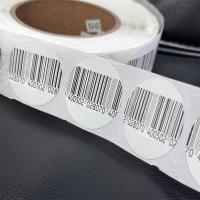 China RF 8.2MHz EAS Soft Security Tags Round Diameter 40mm with Barcode for Retail Stores for sale