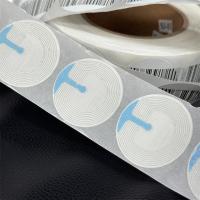 China RF 8.2MHz EAS Soft Security Tags Round Diameter 40mm with Barcode for Retail Stores for sale