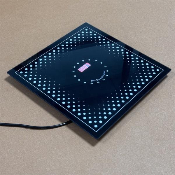 8Desactivador de etiquetas RF de.2MHz EAS Panel de vidrio negro Desgausser de etiquetas blandas