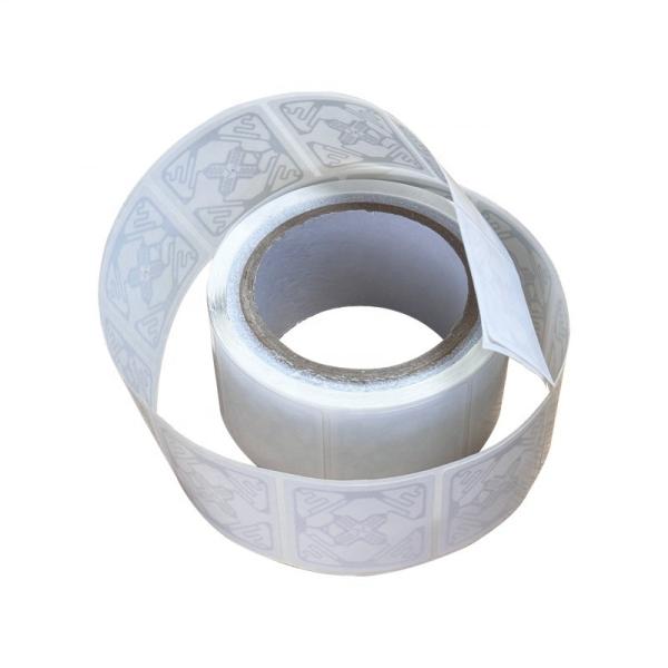 Etiquetas de seguridad suave RFID 50 X 50 mm cuadrado Rollo de plata Código de chip personalizable
