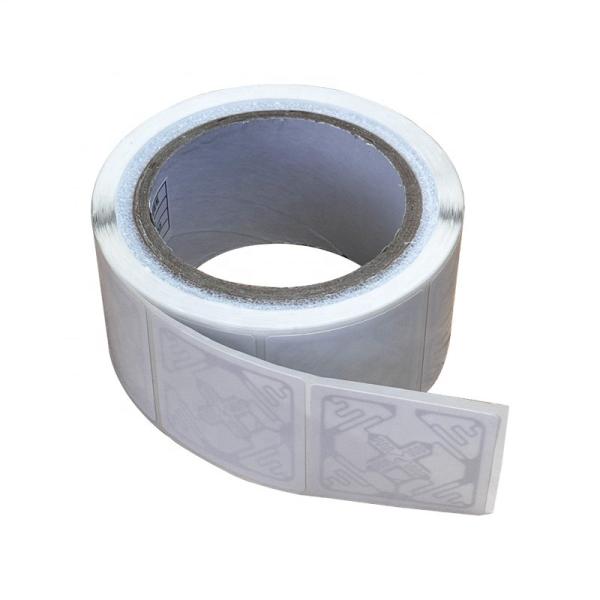 Etiquetas de seguridad suave RFID 50 X 50 mm cuadrado Rollo de plata Código de chip personalizable