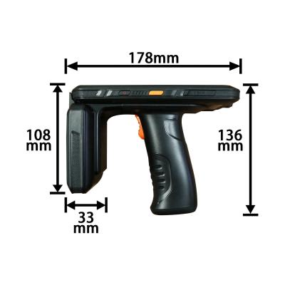 China Leitor RFID PDA de mão preto UHF 860-960MHz para gestão de inventário à venda