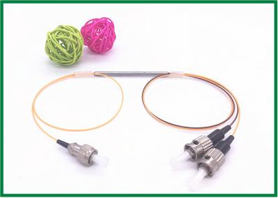 China 1x2 1550nm single mode fiber coupling with FC/UPC connector Fused splitter for sale