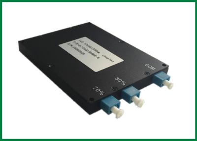 China Fused Single Mode Fiber Optical Module , 1x2 1310nm 1550nm Black Metal Box Type for sale