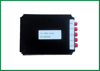 China 1x4 Splitter Metal Box Single Mode Fiber Coupler with FC Adaptors for sale