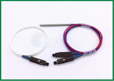 China 1x2 1550nm single mode fiber coupling with MU connector Fused splitter for sale
