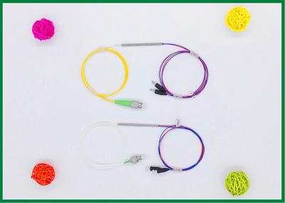 China Professional Mini Single Mode Fiber Coupling , 1x2 Steel Tube Optical Fiber Splitter for sale