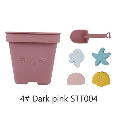 China Wholesales Silicone Baby Toy Bucket Set Beach Toy Children Sand Playing Mold Shower Beach Bucket Toy for sale