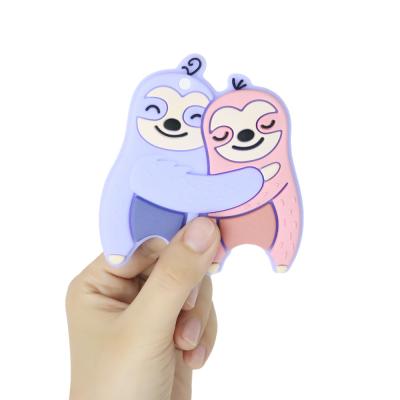 China Colorful Baby Personalized Silicone Teether With Sheep Horse Dino Shape for sale
