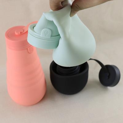 Cina Morbidezza 500Ml pieghevole della bottiglia di acqua del silicone del ODM dell'OEM per correre in vendita