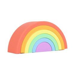 China Customized Soft Silicone Toys Rainbow Stacking For Baby Educational for sale