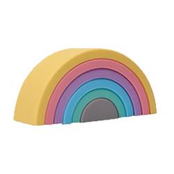 China Customized Soft Silicone Toys Rainbow Stacking For Baby Educational for sale