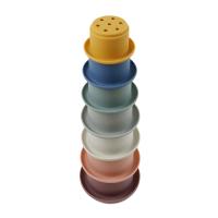 China Educational Silicone Stacking Cups For Teething Building Blocks for sale