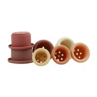 China Educational Silicone Stacking Cups For Teething Building Blocks for sale