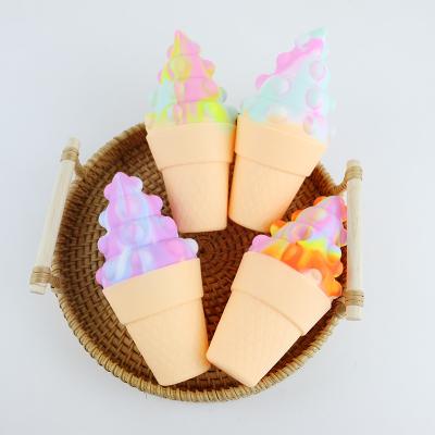 China 3D Colorful Silicone Ice Cream Teether For Baby Stress Relief Psychology for sale