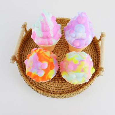 China 3D Colorful Silicone Ice Cream Teether For Baby Stress Relief Psychology for sale