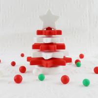 China Babe Soft Silicone Stacking Rings Blocks With Christmas Tree Shape for sale