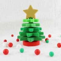 China Babe Soft Silicone Stacking Rings Blocks With Christmas Tree Shape for sale