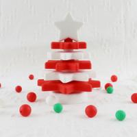 China Babe Soft Silicone Stacking Rings Blocks With Christmas Tree Shape for sale