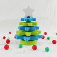 China Babe Soft Silicone Stacking Rings Blocks With Christmas Tree Shape for sale