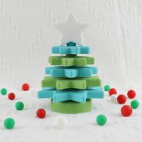 China Babe Soft Silicone Stacking Rings Blocks With Christmas Tree Shape for sale