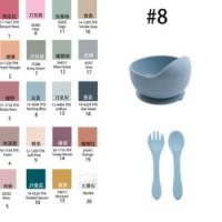 China Modern Style Silicone Dinnerware Set , BPA Free Baby Silicone Plate bowl cup bib spoon fork feeding Set for sale