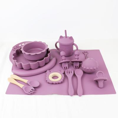 Cina prodotti in silicone personalizzati di qualità alimentare Set di alimentazione in silicone Set di animazione per gatti Stile set di alimenti per bambini in silicone in vendita
