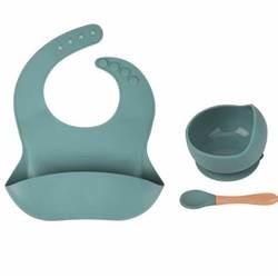 China Aanpassen Baby Feeding Silicone tafelgerei Set Met siliconen sectie plaat Bib Lepel Bowl Lepel Bowl Plaat Te koop