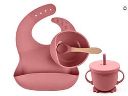China Aanpassen Baby Feeding Silicone tafelgerei Set Met siliconen sectie plaat Bib Lepel Bowl Lepel Bowl Plaat Te koop