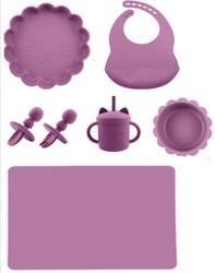 China Aanpassen Baby Feeding Silicone tafelgerei Set Met siliconen sectie plaat Bib Lepel Bowl Lepel Bowl Plaat Te koop