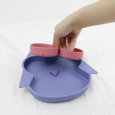 Cina Owl Shape Silicone Baby Suction placca BPA non tossico libero con colore di Pantone in vendita