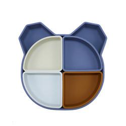 China Bear Panda Shape Toddler Silicone Plates Set Non Toxic Eco Friendly for sale