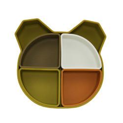 China Bear Panda Shape Toddler Silicone Plates Set Non Toxic Eco Friendly for sale