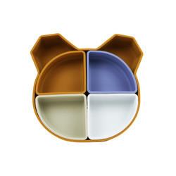 China Bear Panda Shape Toddler Silicone Plates Set Non Toxic Eco Friendly for sale