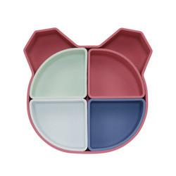 China Bear Panda Shape Toddler Silicone Plates Set Non Toxic Eco Friendly for sale