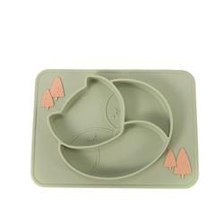 China Suction Divided Toddler Silicone Plates Soft With Customize Logo for sale