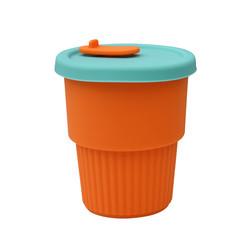 China Travel Camp Collapsible Silicone Coffee Cup 350ml With Straw Lid for sale