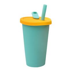 China Travel Camp Collapsible Silicone Coffee Cup 350ml With Straw Lid for sale