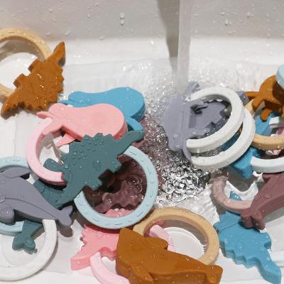 China Colorful Silicone Baby Teether With Cartoon Animal Penguin Shape for sale