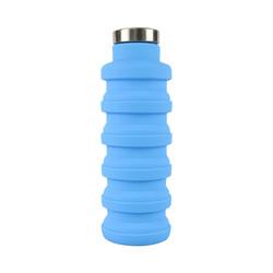 Cina Logo Silicone Water Bottle Foldable su ordinazione per il trasporto all'aperto in vendita