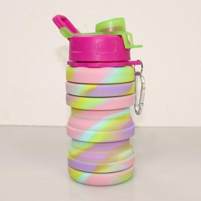 Cina bottiglia di acqua amichevole del silicone di 500ml Eco per bere di viaggio di sport in vendita