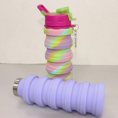 Cina bottiglia di acqua amichevole del silicone di 500ml Eco per bere di viaggio di sport in vendita