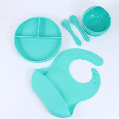 China BPA Free Safety Silicone Dining Set , Silicone Bowl And Spoon Set OEM for sale