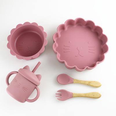China BPA Free Safety Silicone Dining Set , Silicone Bowl And Spoon Set OEM for sale