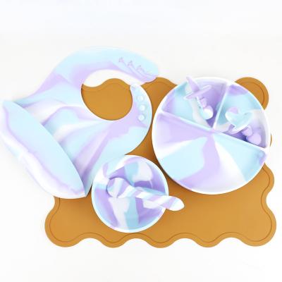 Cina La pendenza colora le stoviglie del silicone ha fissato slittamento libero di BPA l'anti per l'infante del bambino in vendita