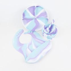 Cina La pendenza colora le stoviglie del silicone ha fissato slittamento libero di BPA l'anti per l'infante del bambino in vendita