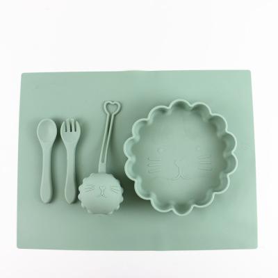 Cina Non ciotola impermeabile del bambino del silicone di slittamento messa con il logo su misura in vendita