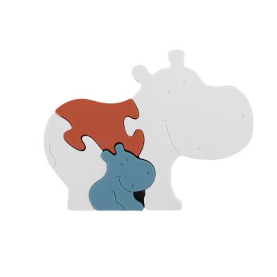 Cina Forma amichevole libera infantile dell'ippopotamo dei puzzle BPA Eco del silicone del commestibile in vendita